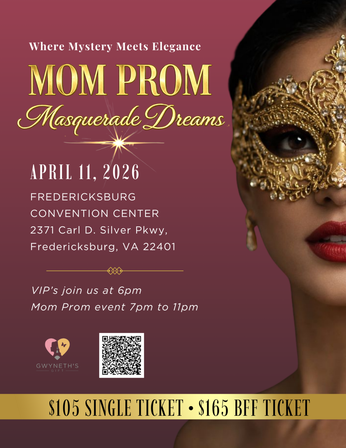 Mom Prom Event Landing Page | Gwyneth's Gift